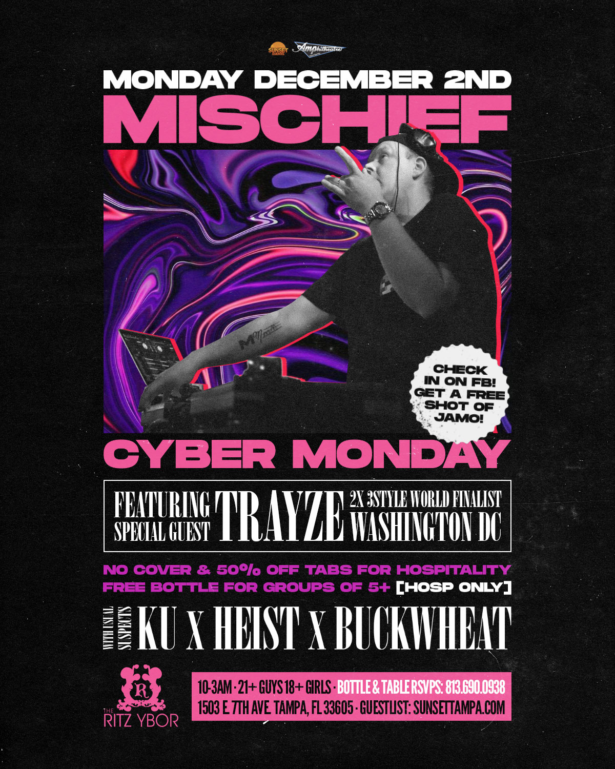 Mischief Mondays – Cyber Monday with Special Guest - Trayze at The RITZ ...