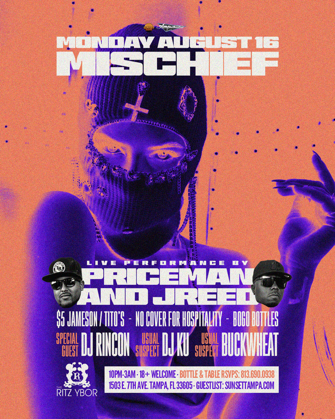 Mischief Mondays with Special Guest DJ Rincon at The RITZ Ybor - 8/16 ...