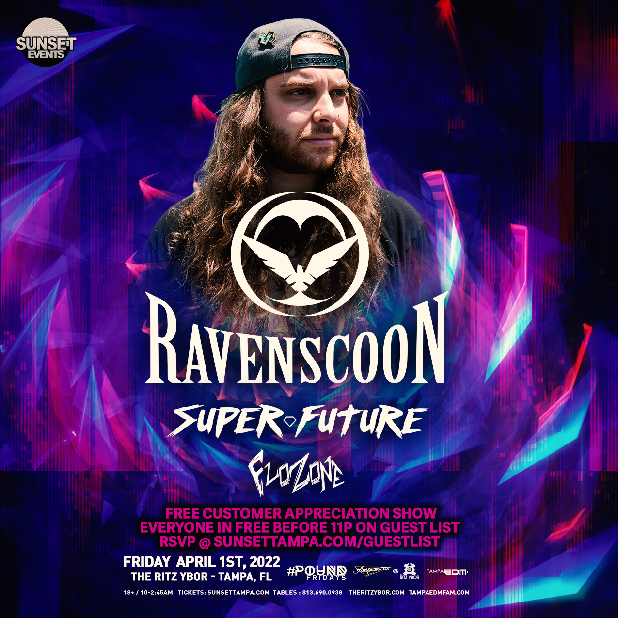 Ravenscoon for #POUND Fridays at The RITZ Ybor - 4/1/2022 - Sunset Events