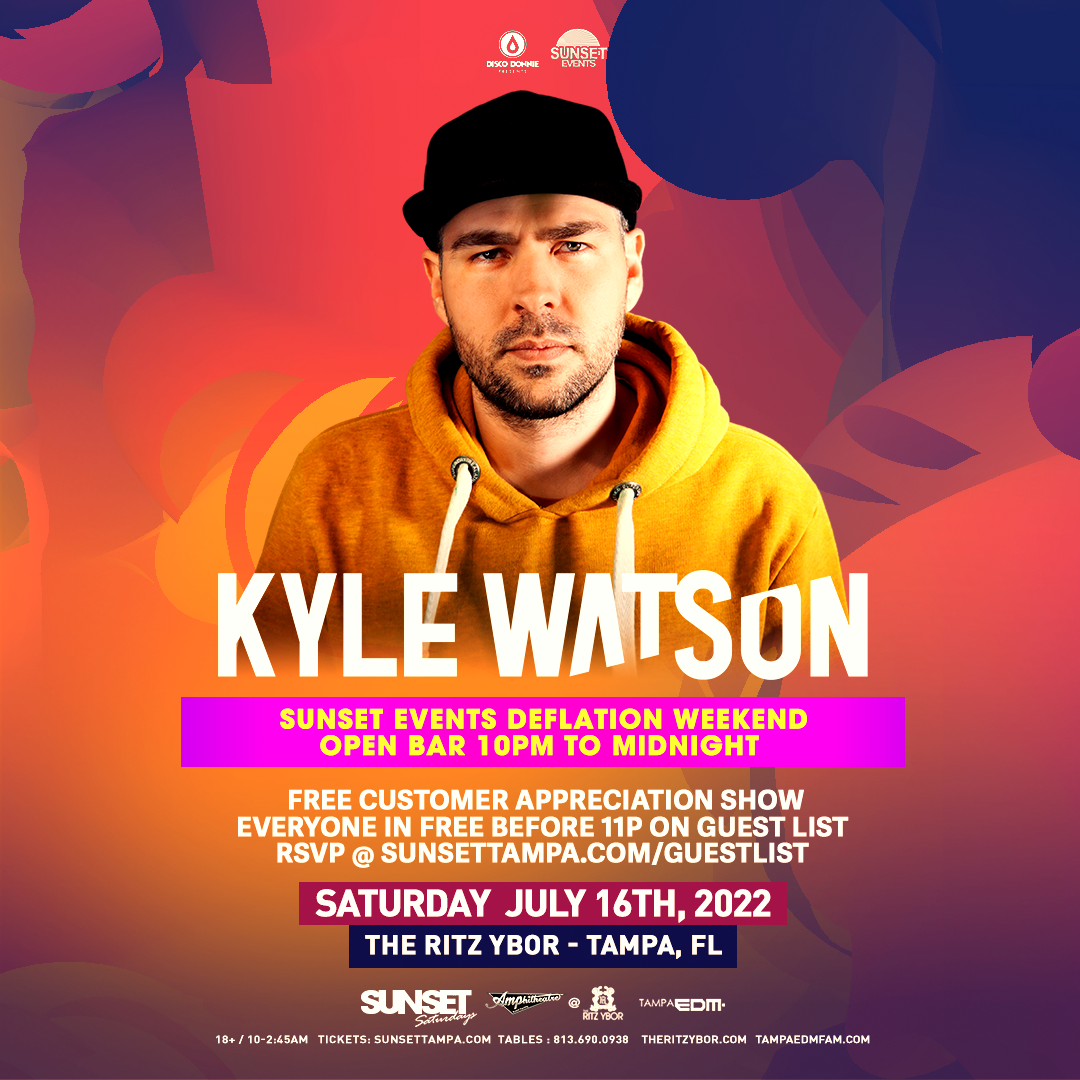 Kyle Watson for Sunset Saturdays at The RITZ Ybor - 7/16/2022 - Sunset ...