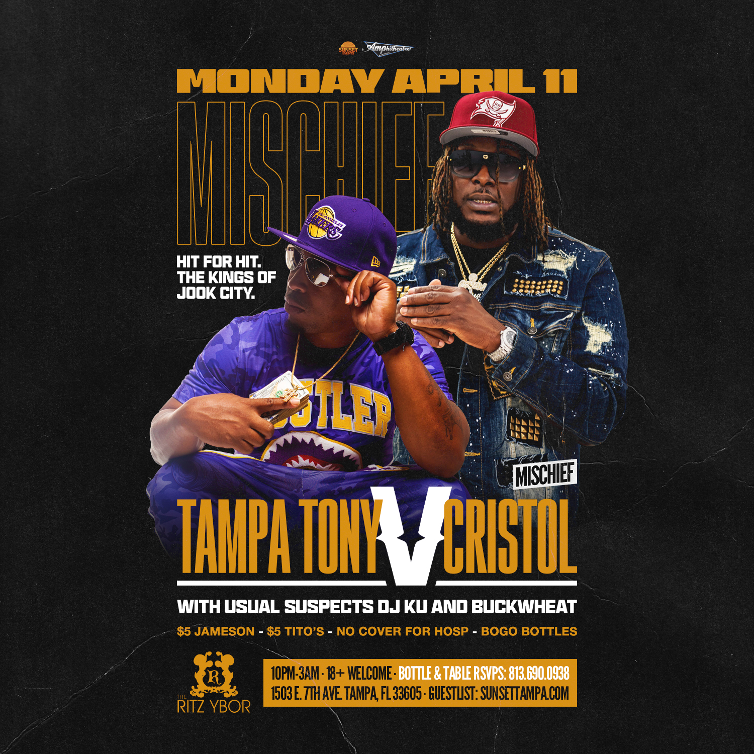 Mischief Mondays with Special Guests Tampa Tony v Cristol at The RITZ ...