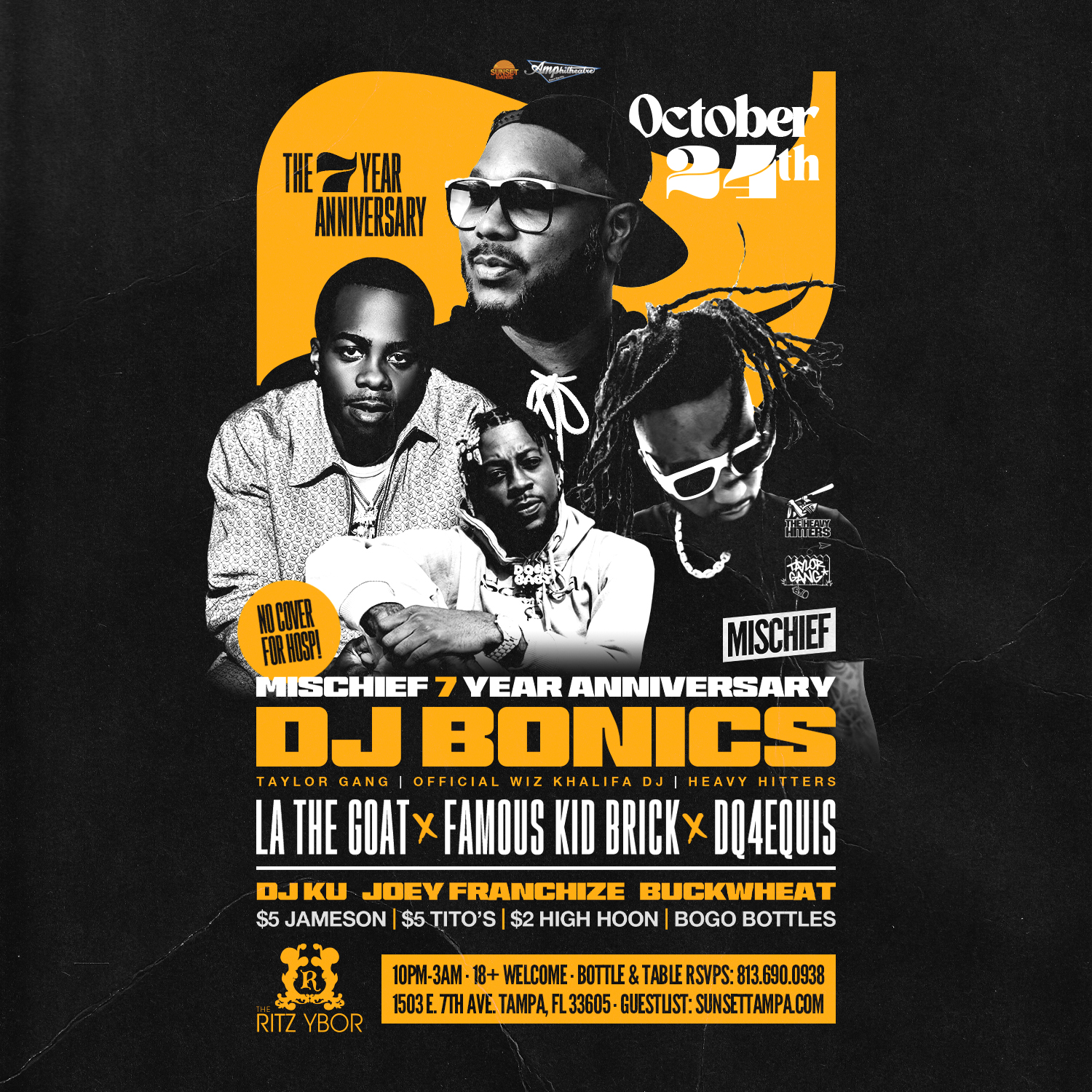 Mischief Mondays 7 Year Anniversary with DJ BONICS at The RITZ Ybor ...
