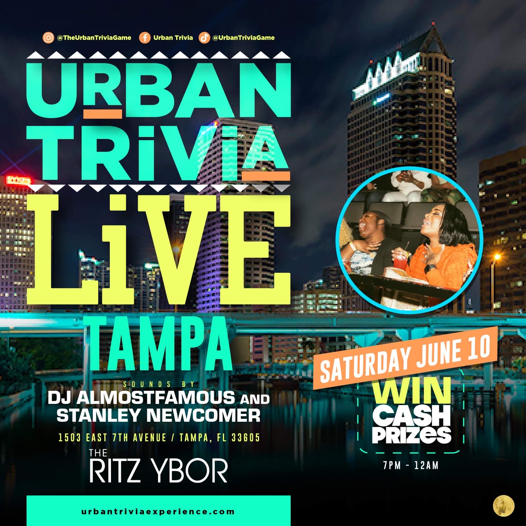 Urban Trivia Game LIVE at The RITZ Ybor - 6/10/2023 - Sunset Events