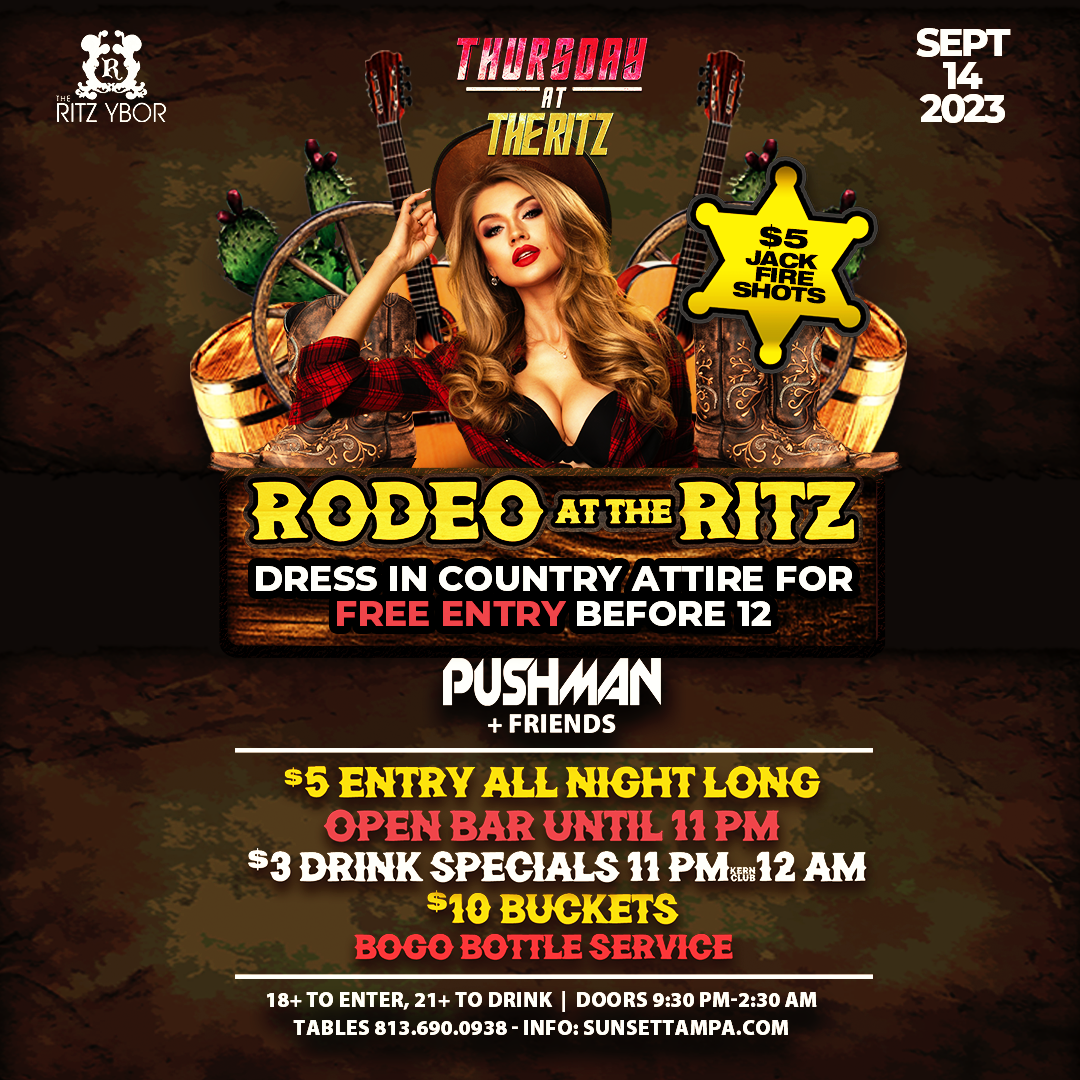Rodeo at The Ritz for Thursday at The RITZ Ybor - 9/14/2023 - Sunset Events