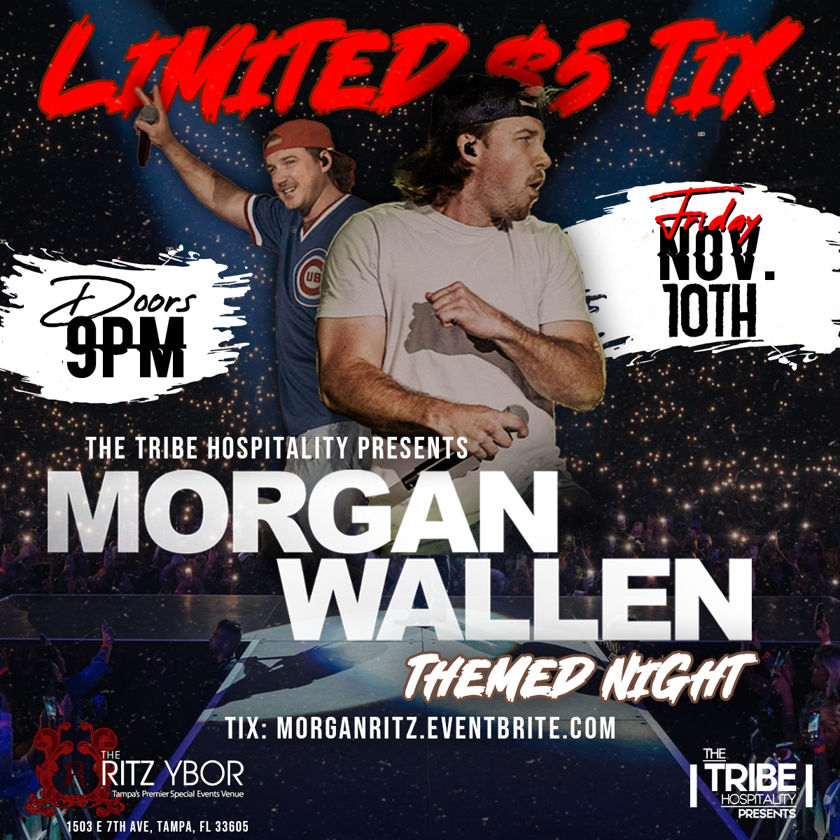 Morgan Wallen Theme Night at The RITZ Ybor - 11/10/2023 - Sunset Events