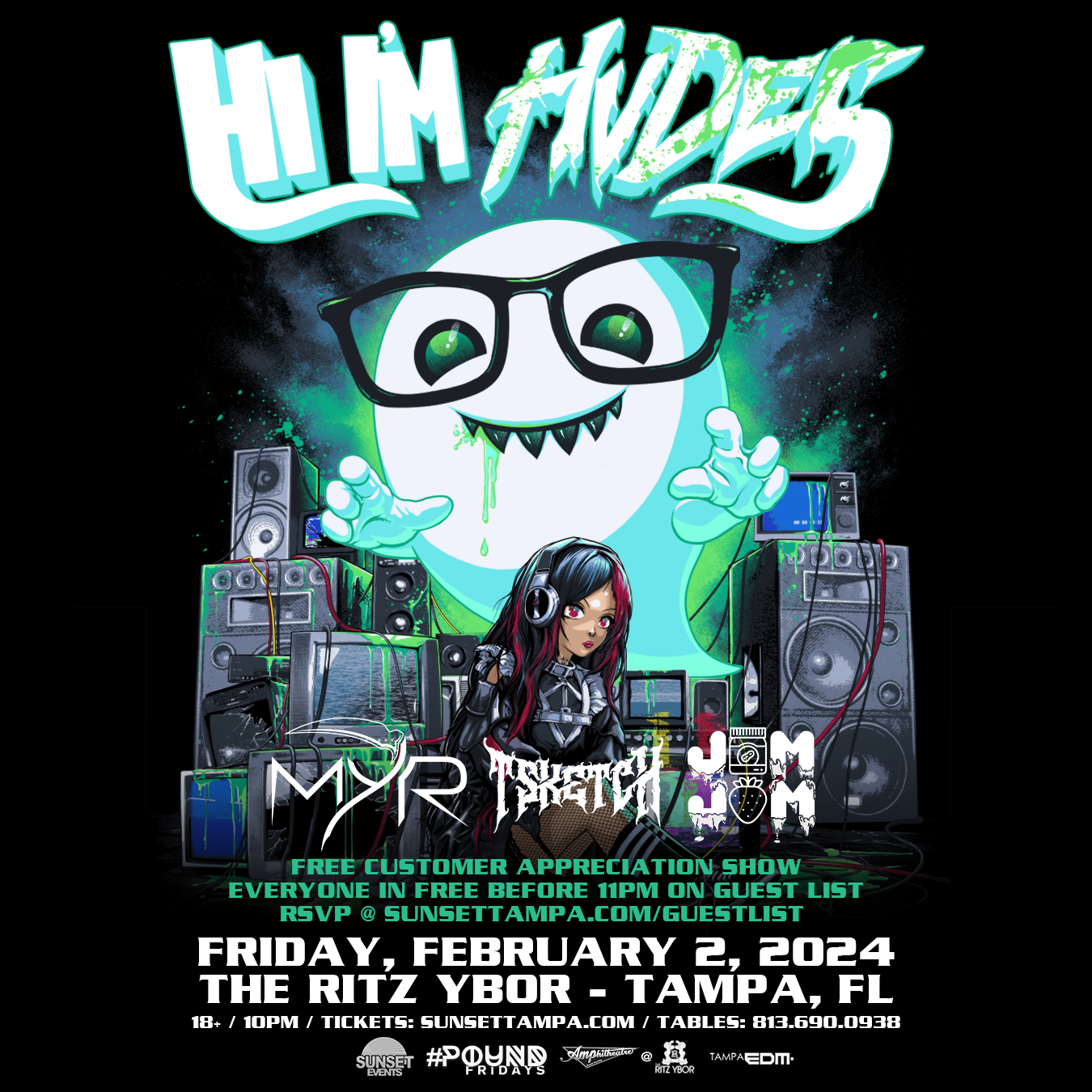 HI I'M HVDES for #POUND Fridays at The RITZ Ybor - 2/2/2024 - Sunset Events